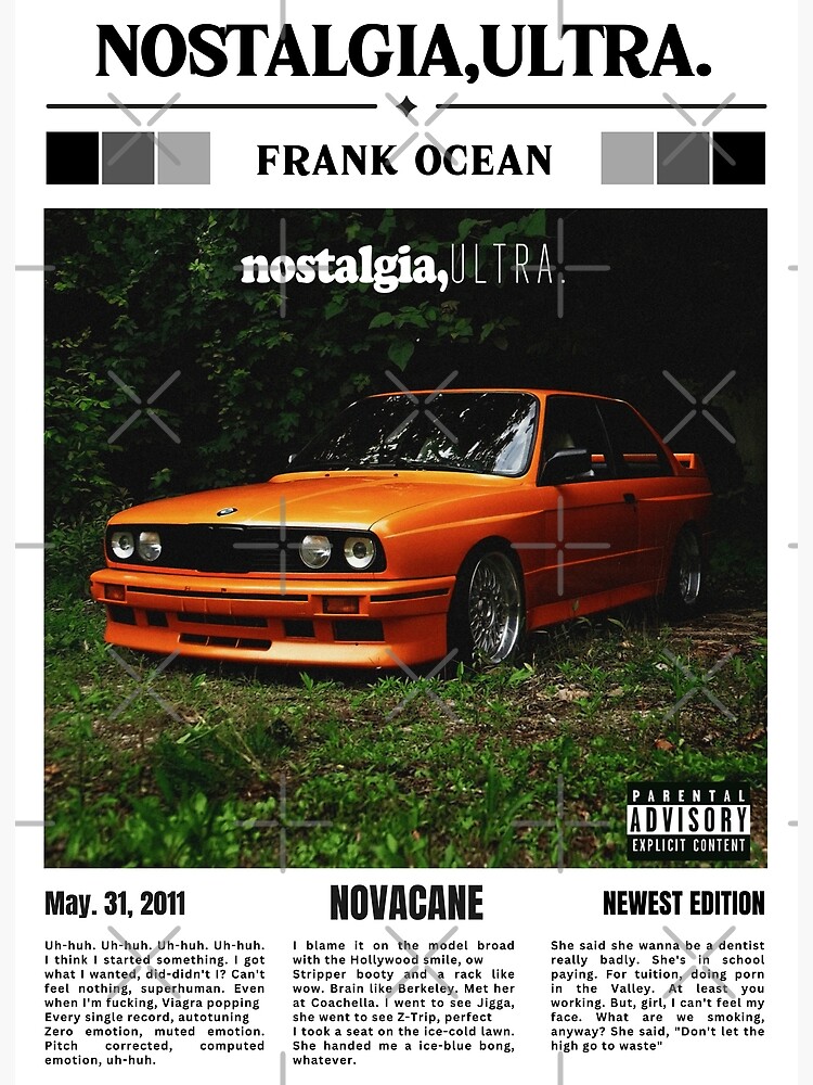 "Frank Ocean Poster, Channel Orange, Nostalgia Ultra poster, Frank ...