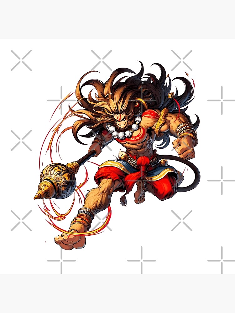 "HANUMAN ANIME STYLE - WARRIOR" Poster for Sale by PSYNOVA | Redbubble