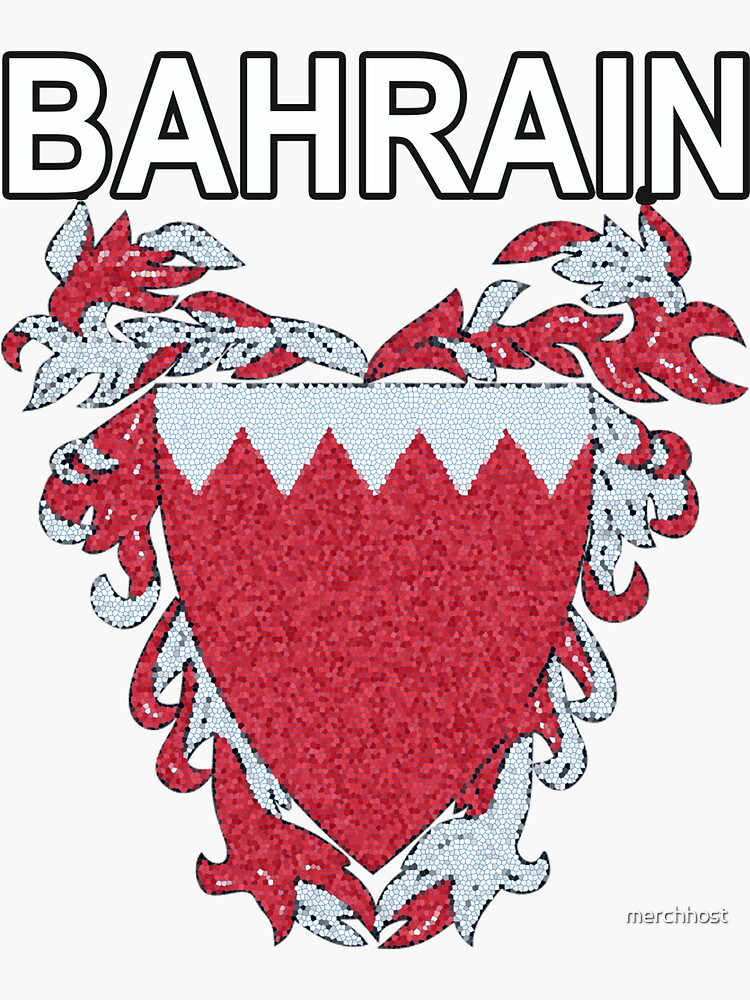 "Bahrain Crest Stained Glass Effect National Design" Sticker for Sale ...