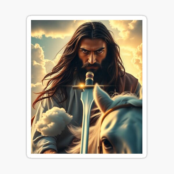 "Jesus Sword from mouth Bible the Word Revelation white horse" Sticker ...