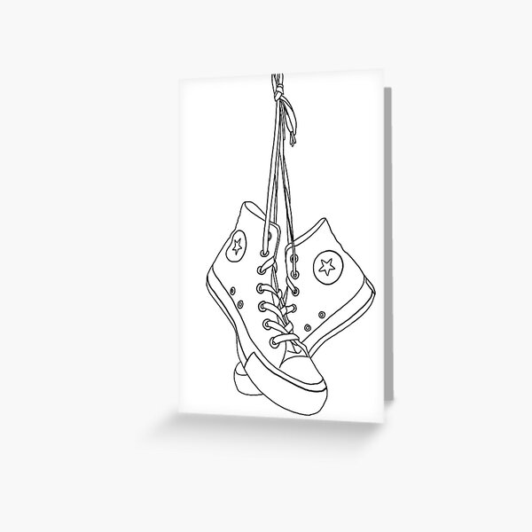 "Converse hanging shoes" Greeting Card for Sale by NinaKestenbaum ...
