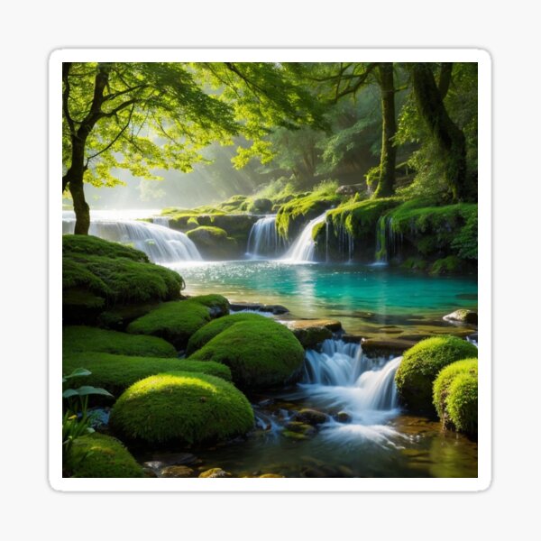 "Spring water landscape" Sticker for Sale by vekotpu | Redbubble