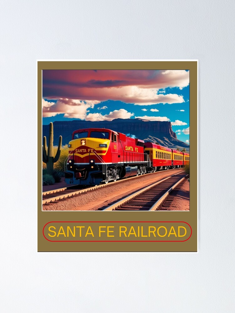 "Santa Fe RailRoad Vintage Train" Poster for Sale by MudcreekDesign ...