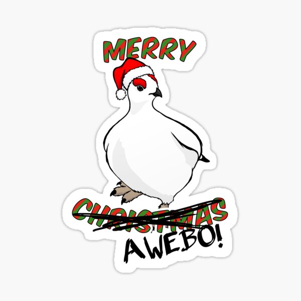 "Merry Awebo! Funny Christmas Bird Meme" Sticker for Sale by Jakkuri ...