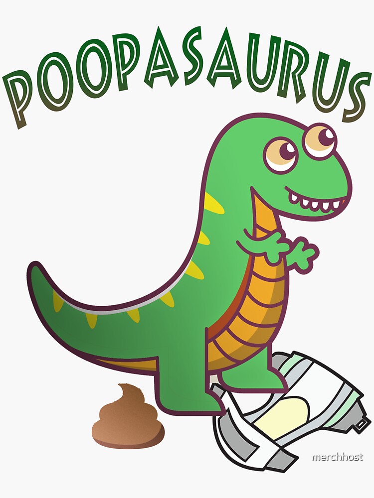 "Poopasaurus Poop Emoticon Baby Dinosaur Poo Onesie" Sticker for Sale ...