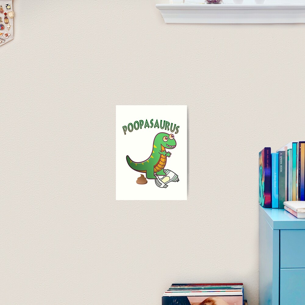 "Poopasaurus Poop Emoticon Baby Dinosaur Poo Onesie" Art Print for Sale ...