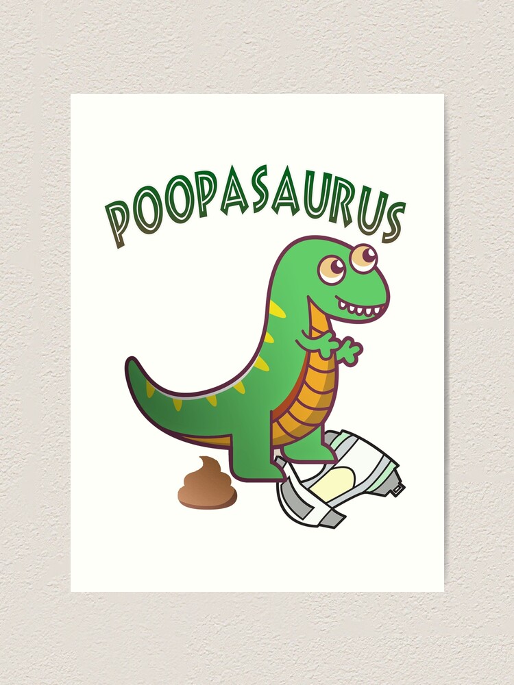 "Poopasaurus Poop Emoticon Baby Dinosaur Poo Onesie" Art Print for Sale ...