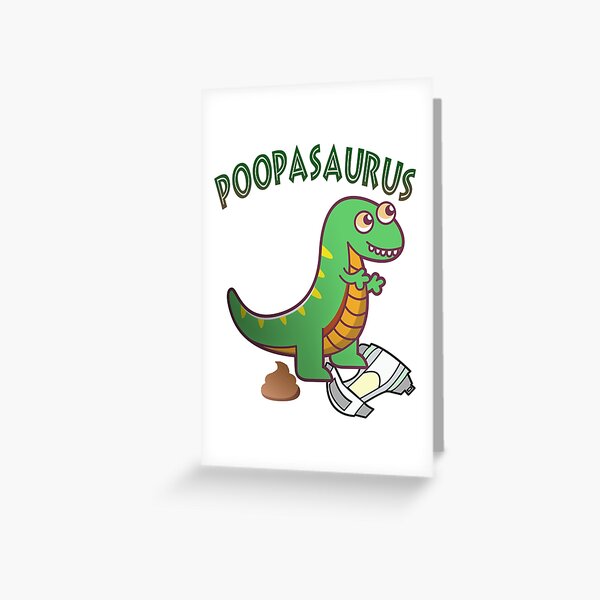 "Poopasaurus Poop Emoticon Baby Dinosaur Poo Onesie" Greeting Card for ...
