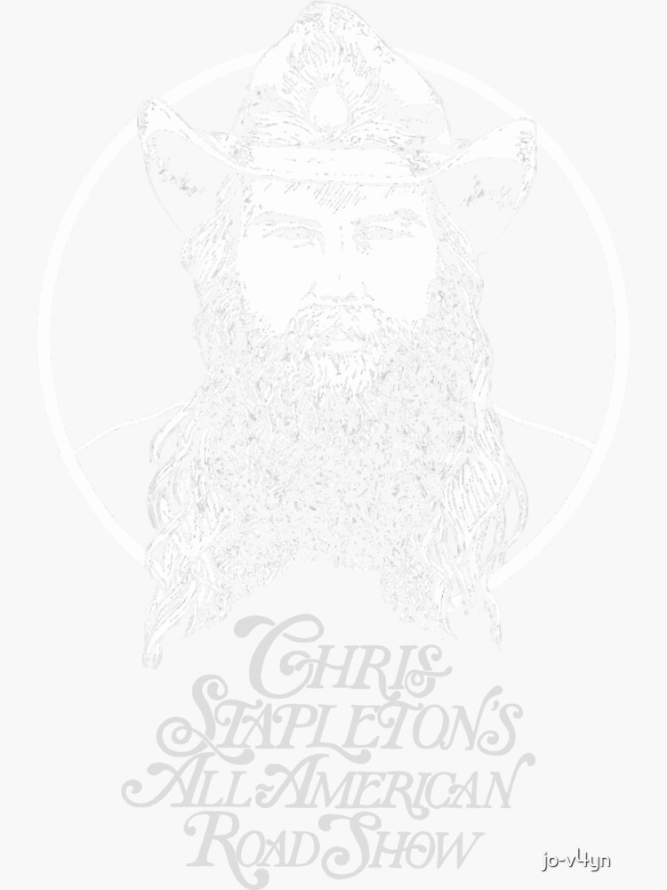 "Chris Stapleton ( white )" Sticker for Sale by jo-v4yn | Redbubble