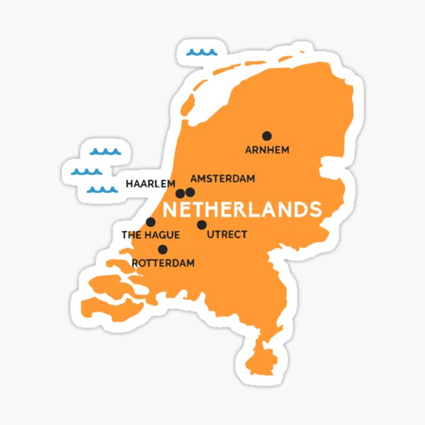 "netherlands map" Sticker for Sale by BalloonLand | Redbubble