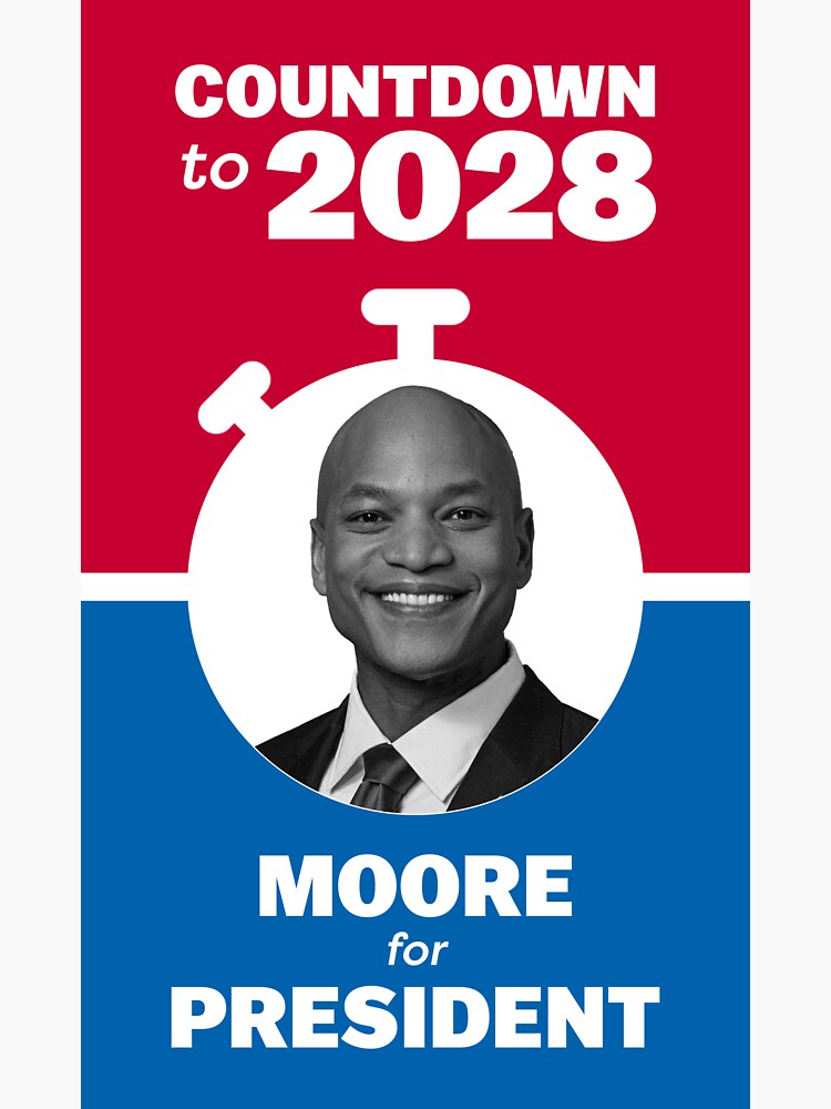"Countdown to 2028 - Moore for President" Sticker for Sale by ...