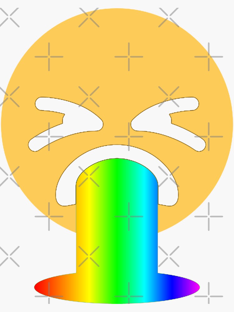 "rainbow puke emoji" Sticker for Sale by gossiprag | Redbubble