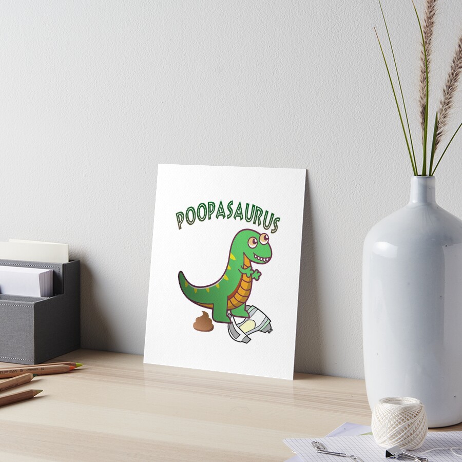"Poopasaurus Poop Emoticon Baby Dinosaur Poo Onesie" Art Board Print ...