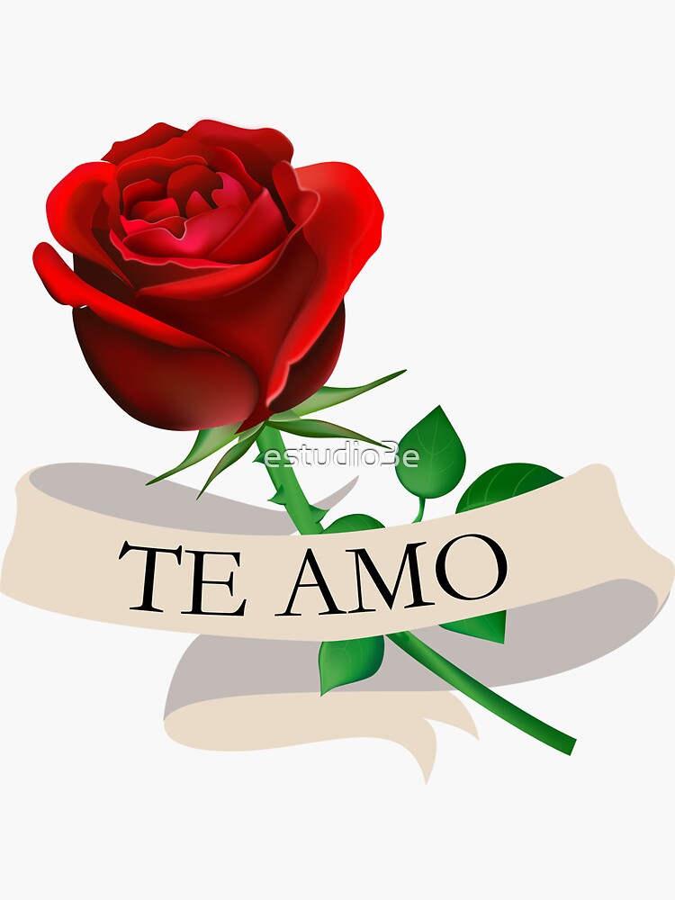 "Te Amo - Tattoo Rose - Latinx Mexican design" Sticker by estudio3e ...