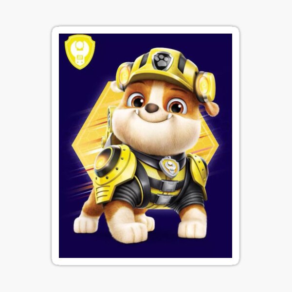 "Paw Patrol Rubble Character Mighty Rubble in suit" Sticker for Sale by ...