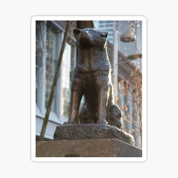 "The statue of Hachiko, the faithful dog" Sticker for Sale by WATARASE ...