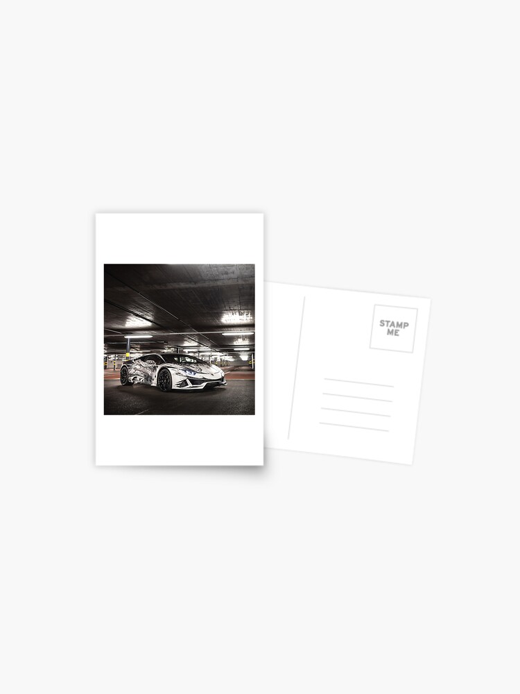 "Lamborghini Huracan EVO Minotauro White Black Super Car" Postcard for ...