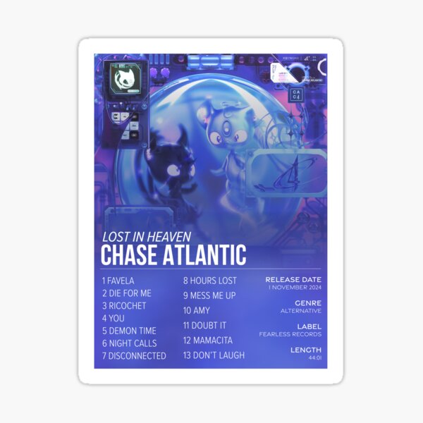 "lost in heaven chase atlantic" Sticker for Sale by astroavaa | Redbubble