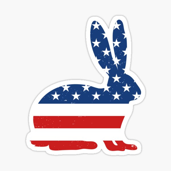 "Rabbit American Flag" Sticker for Sale by teesaurus | Redbubble