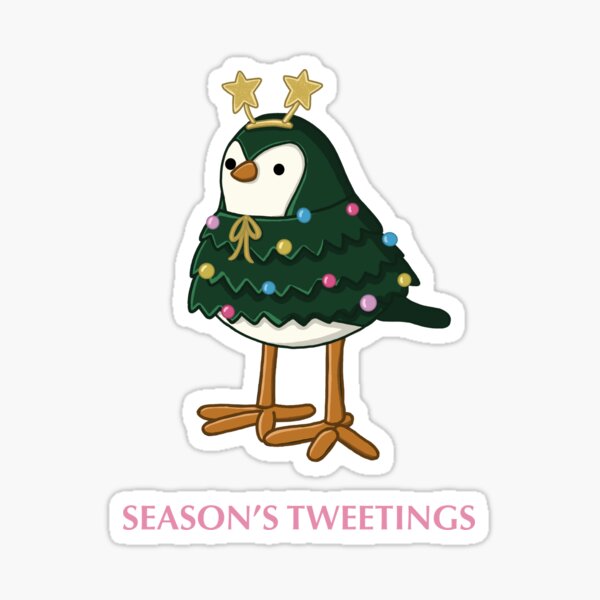 "Christmas Featherly Friend Bird" Sticker for Sale by mcknewt21 | Redbubble