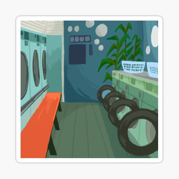 "Laundromat" Sticker for Sale by kirstin7 | Redbubble