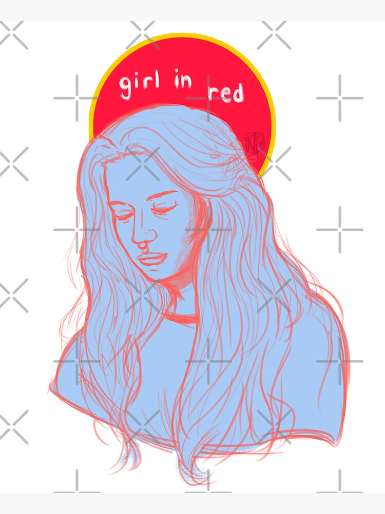 "girl in red" Sticker for Sale by Paintimenti | Redbubble