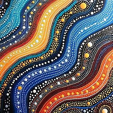 "Aboriginal Authentic Art - With Waves And Lavas" Sticker for Sale by ...