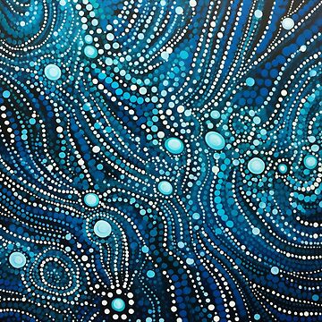 "Aboriginal Authentic Art - With Cold Waves" Sticker for Sale by ...