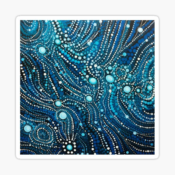 "Aboriginal Authentic Art - With Cold Waves" Sticker for Sale by ...