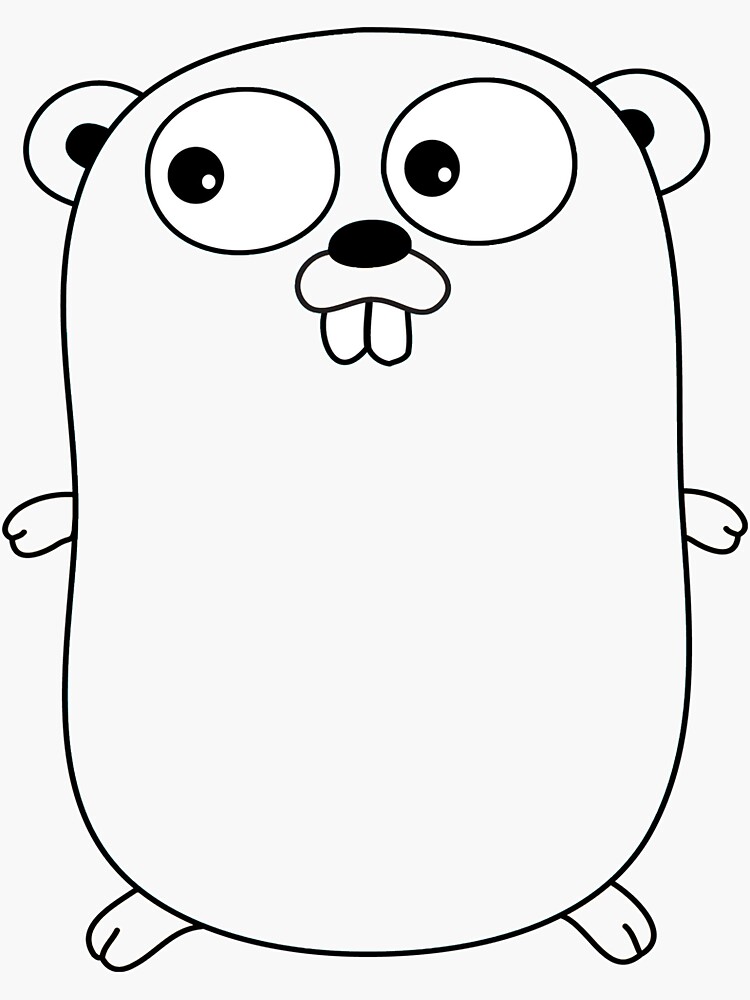 "Go Logo Hoodie Outline Golang Language Mascot" Sticker by rainwater11 ...