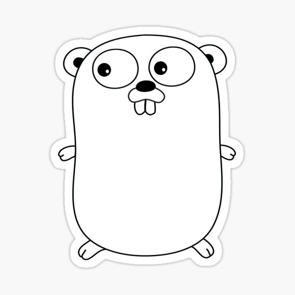 "Go Logo Hoodie Outline Golang Language Mascot" Sticker by rainwater11 ...