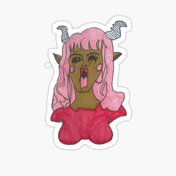 "Monster Girl - Pink" Sticker by Hallagay | Redbubble