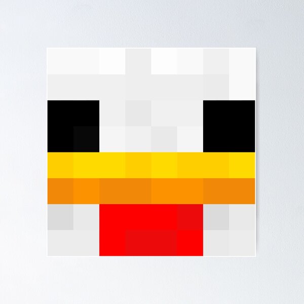 "Chicken Minecraft Head Pixel Art Design" Poster for Sale by Darcekar ...