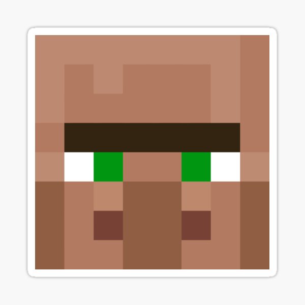"Villager Minecraft Head Pixel Art Design" Sticker for Sale by Darcekar ...
