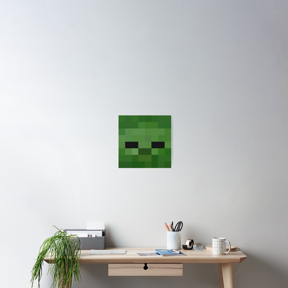 "Zombie Minecraft Head Pixel Art Design" Photographic Print for Sale by ...