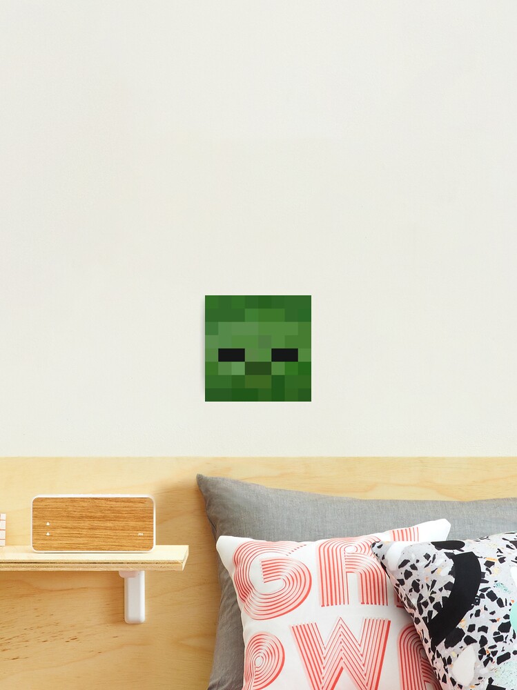 "Zombie Minecraft Head Pixel Art Design" Photographic Print for Sale by ...