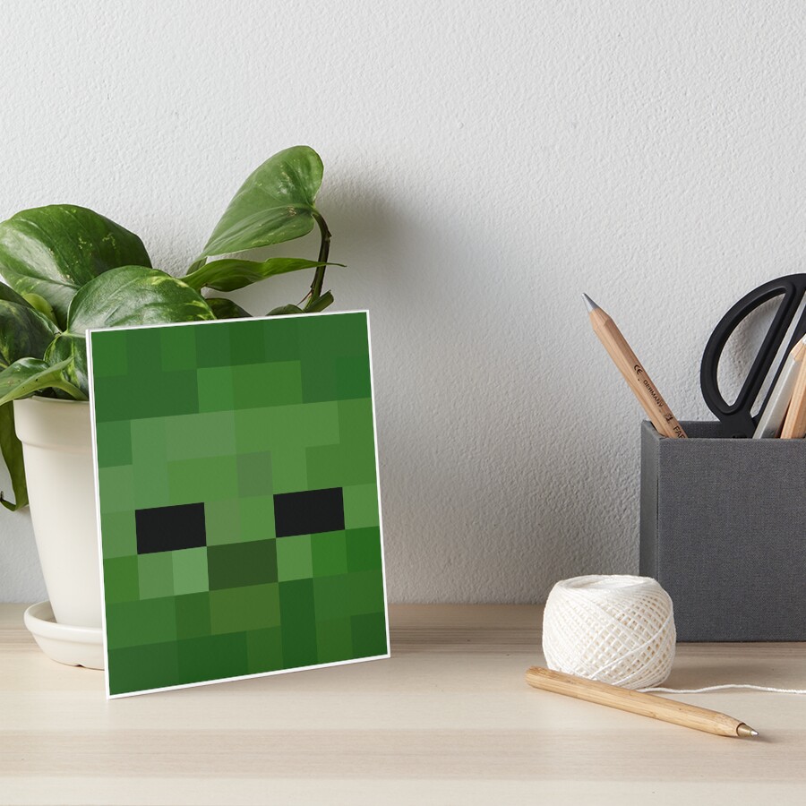 "Zombie Minecraft Head Pixel Art Design" Photographic Print for Sale by ...