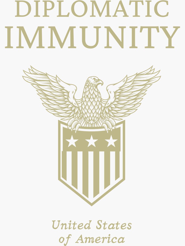 "USA Diplomatic Immunity " Sticker for Sale by UNK-Fatigues | Redbubble