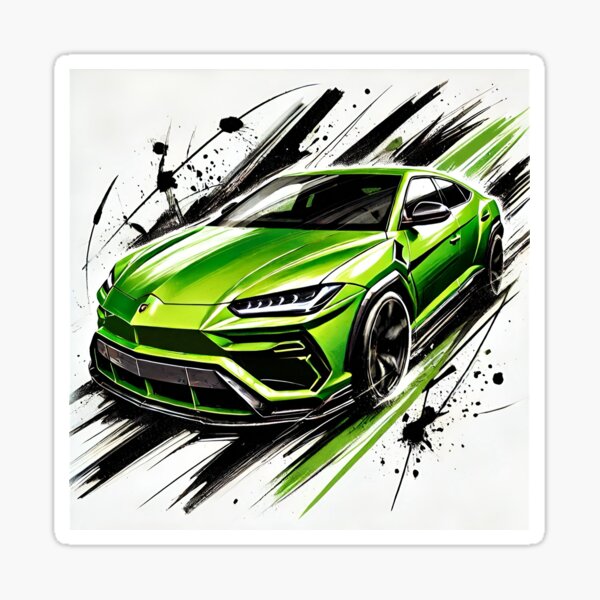 "Lamborghini Urus Fanart (Green)" Sticker for Sale by Peterson Designs ...