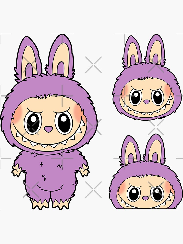" labubu whole body and peeker design purple" Sticker for Sale by ...