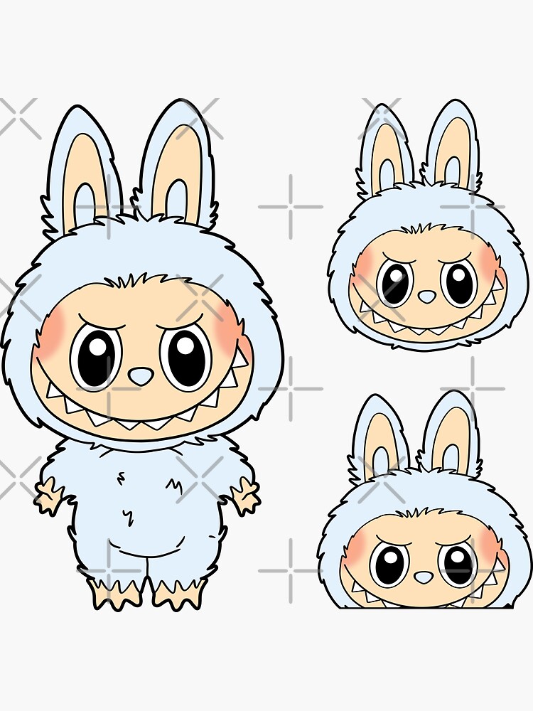 "labubu whole body and peeker design white" Sticker for Sale by ...