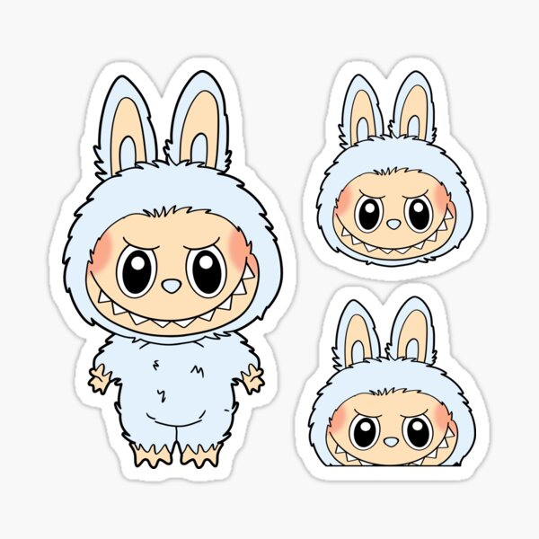 "labubu whole body and peeker design white" Sticker for Sale by ...