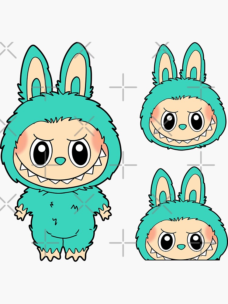 "labubu whole body and peeker design green" Sticker for Sale by ...