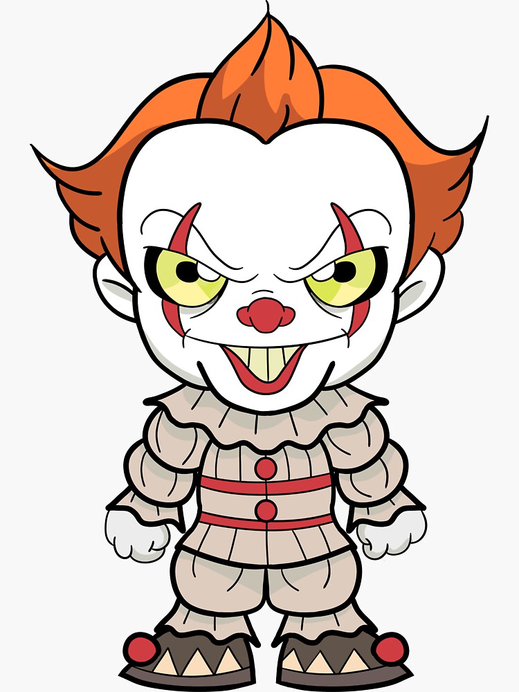 "Chibi Pennywise: The Cute Horror Clown" Sticker for Sale by LXF1 ...