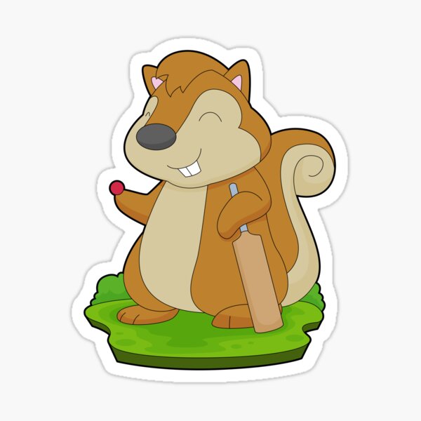 "Squirrel Cricket Cricket bat" Sticker by Snabdesign84 | Redbubble