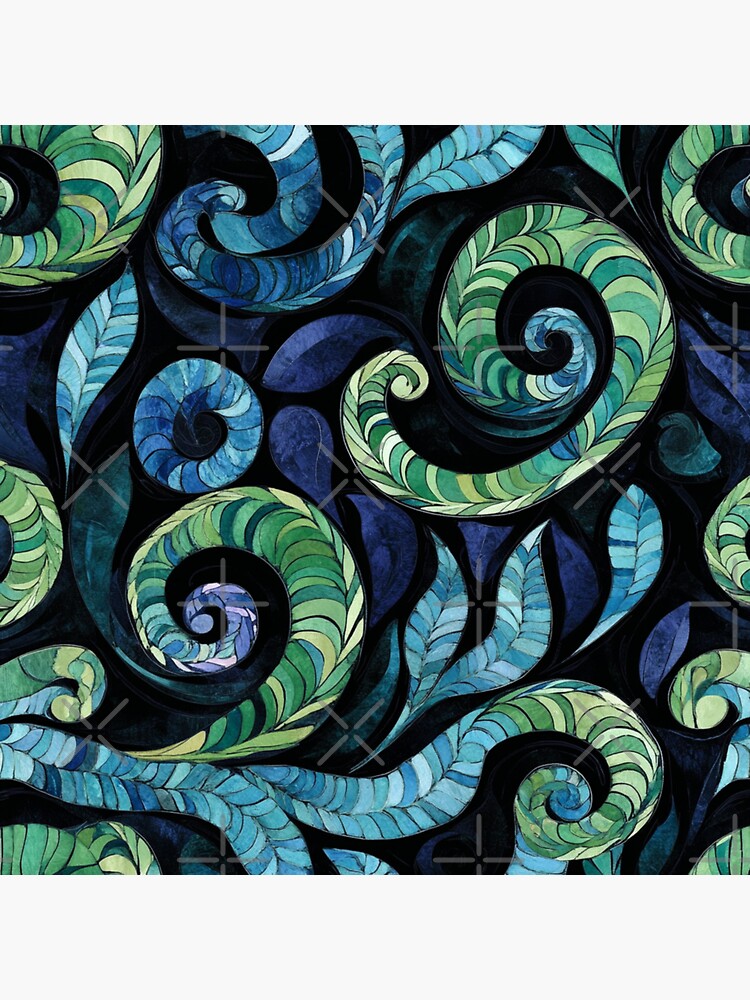 "New Zealand Māori Paua Pattern Koru Design 42" Sticker for Sale by ...