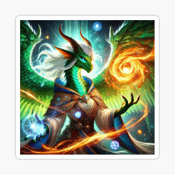 "Emerald Dragonborn Angelic Scribe Wizard College of Entropy Bard ...