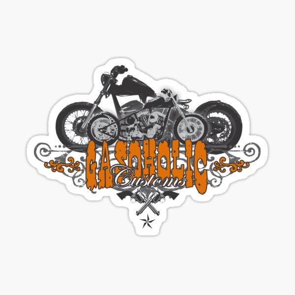 "Gasoholic - Bobber/Chopper" Sticker for Sale by CMB-Stuff | Redbubble