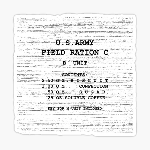 "US Army Field Ration C" Sticker for Sale by GetItGiftIt | Redbubble