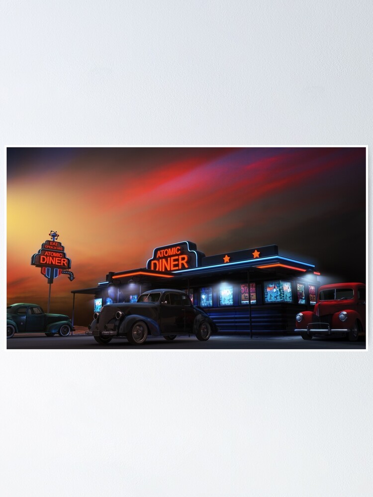 Poster « Atomic Diner 1947 », par mlbgfx | Redbubble